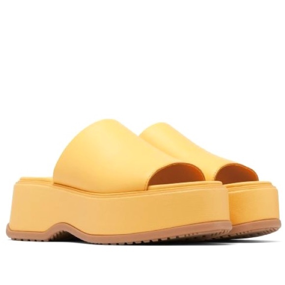 Sorel | Shoes | New Sorel Yellow Platform Slide Sandals | Poshmark